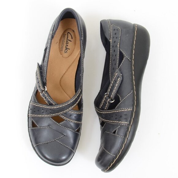 Clarks | Shoes | Clarks Ashland Spin Q Clog Blue Leather Slipresistant ...